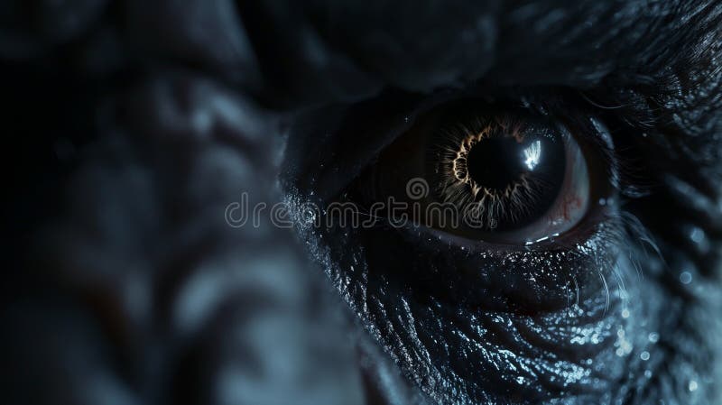 Intense Macro Shot of a Human Eye Reflecting Light. Generative AI Stock ...