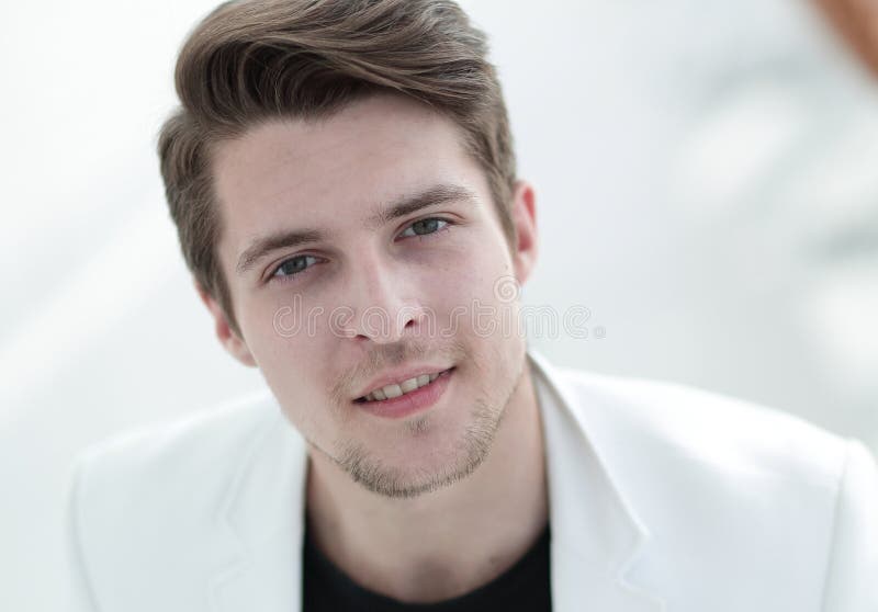 Intense Man Close Up Portrait Stock Image - Image of look, casual ...