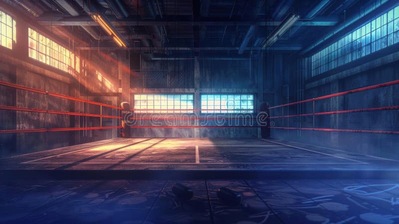Intense Matchup. Boxing Ring Background Concept Stock Illustration ...