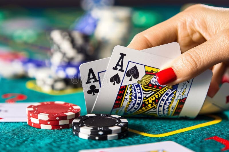 Intense Moment Card Player Reveals Winning Hand with Confident Gesture ...