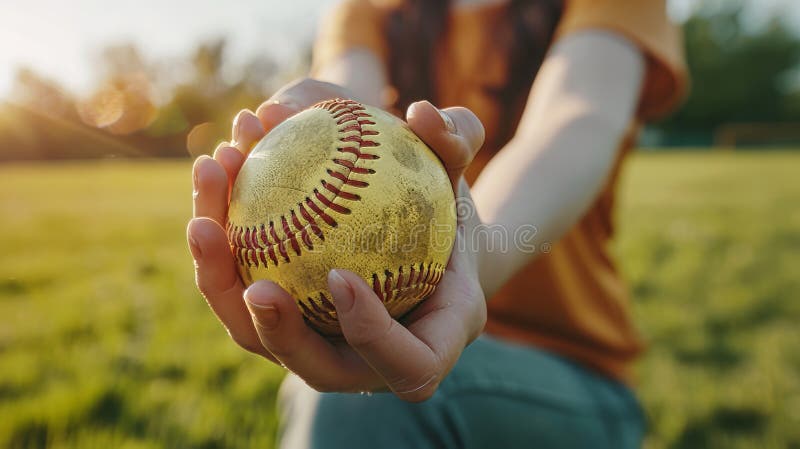 Intense Moment Softball Pitcher S Hand in Action at Release, Capturing ...