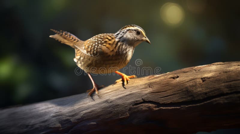 Intense Movement Expression of Quail on a Stick Stock Illustration ...