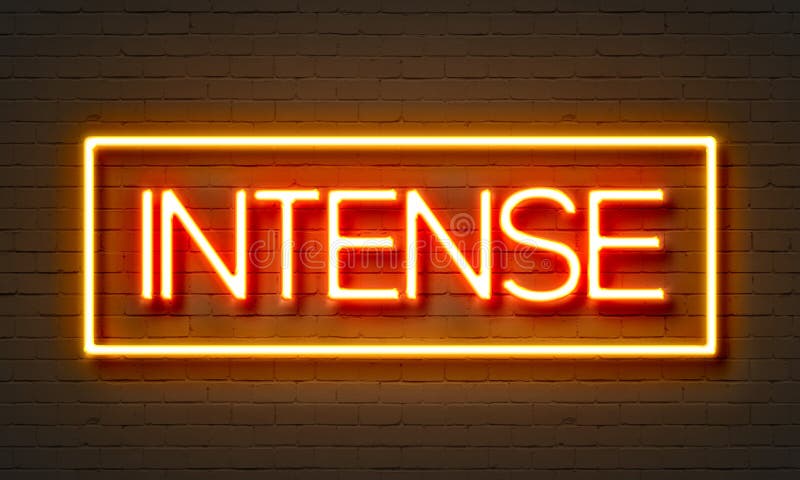 Intense Neon Sign on Brick Wall Background. Stock Illustration ...