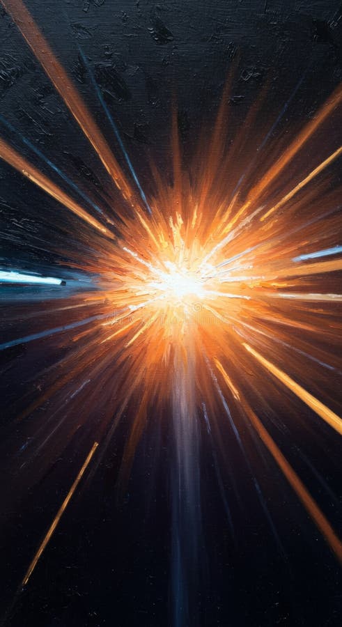 Intense Orange and Blue Light Burst Explosion Stock Illustration ...