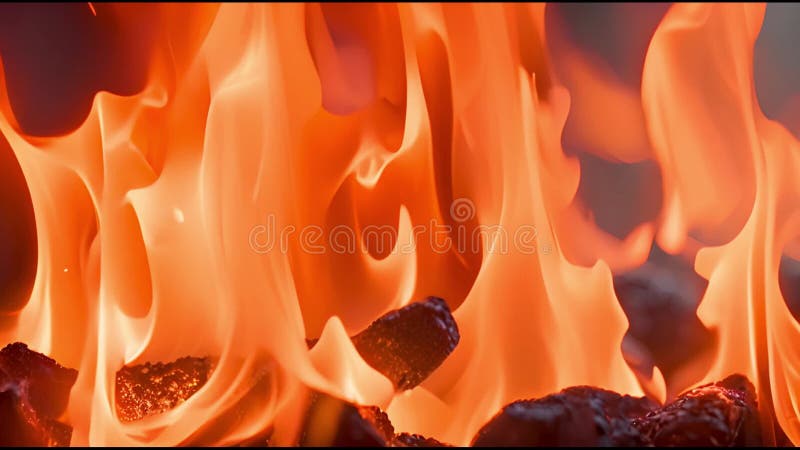 Intense Orange Fire and Force of Fire, Burning Blaze, Abstract ...