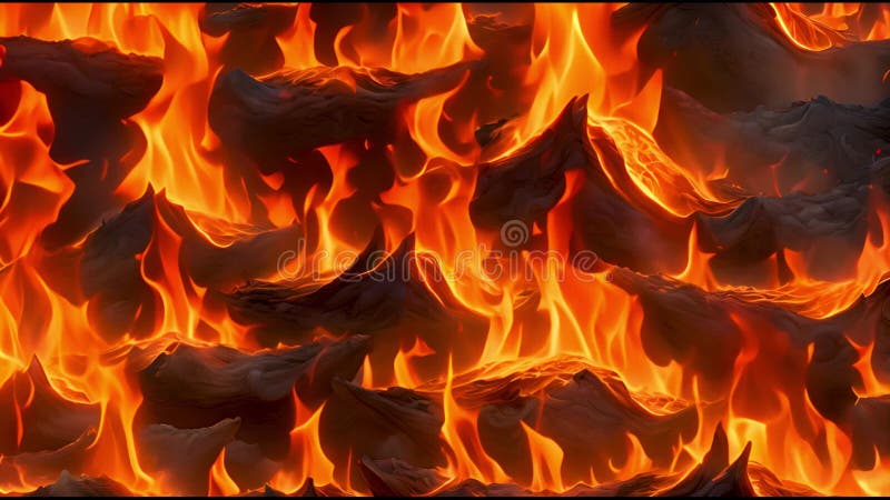 Intense Orange Fire and Force of Fire, Burning Blaze, Abstract ...