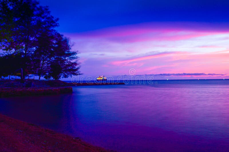 Intense Orange Sunset at Remote Isolated Tropical Beach Stock Image ...