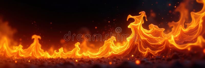 Intense Orange and Yellow Flames Dance Against a Stark Black Backdrop ...