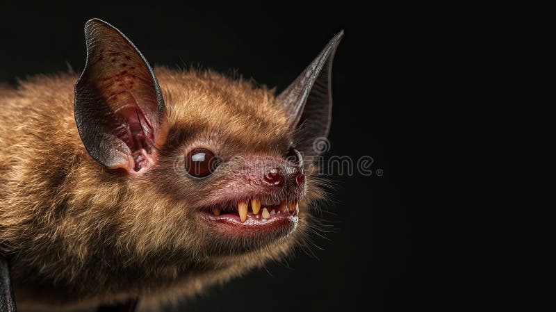 Intense Portrait of a Vampire Bat with Sharp Teeth Stock Illustration - Illustration of ominous ...