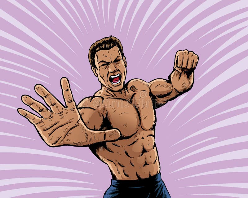 Intense stylized puncher stock vector. Illustration of fighter - 32220229