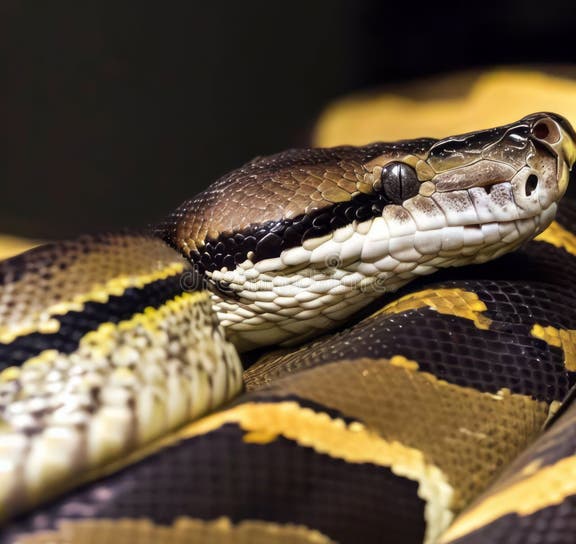 Intense Python Close-up stock illustration. Illustration of prominently ...