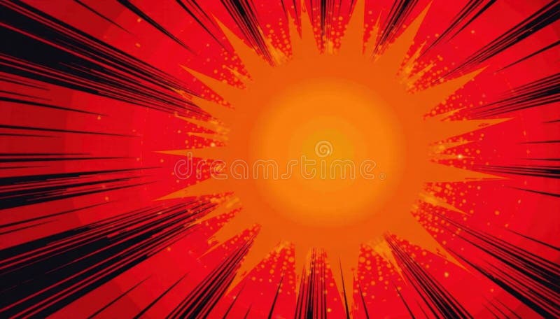 Intense Red Background, Bold Comic Book Lines, Dynamic Halftone Dots ...