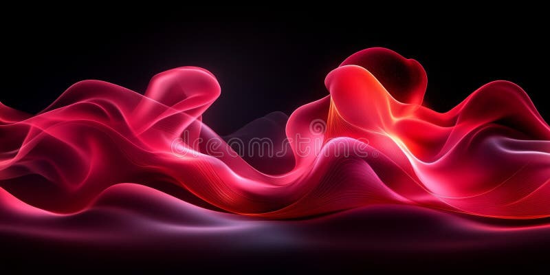 Intense Red Color with Curving and Flowing Line Patterns Against Black ...