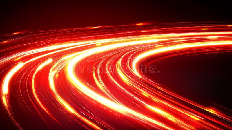 Intense Red Curving Line Patterns, Light Streak Effect on Black ...