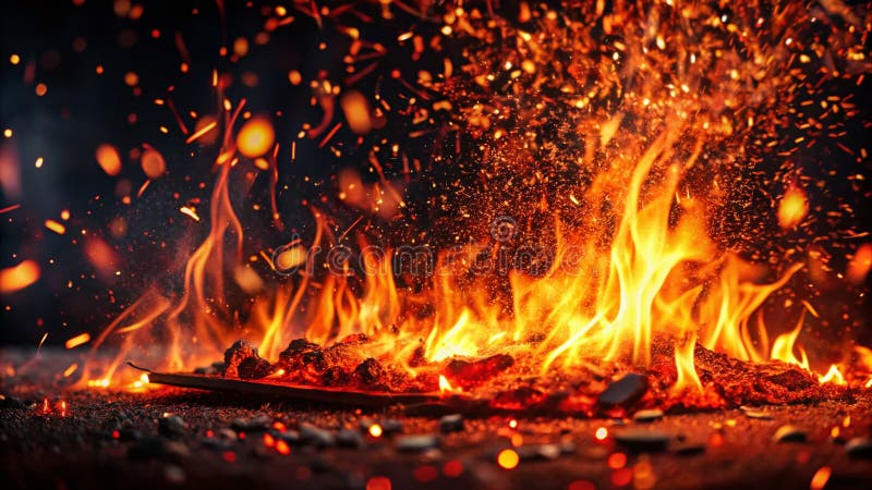 Intense Red Ember Overlay for Cinematic Visual Effects Sparkling ...