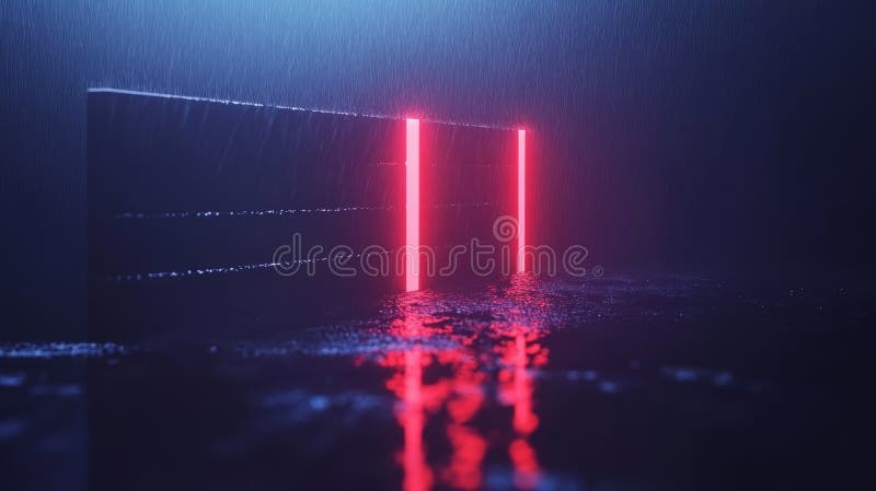 Intense Red Light Beam on Black Background, Abstract Illumination ...