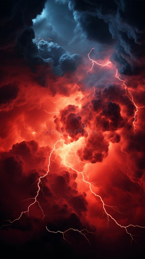 Red Lightning Storm Wallpaper