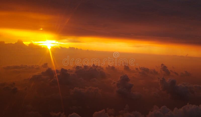 Fire Intense Red Sun Clouds Evening Stock Photo - Image of fire, clouds ...