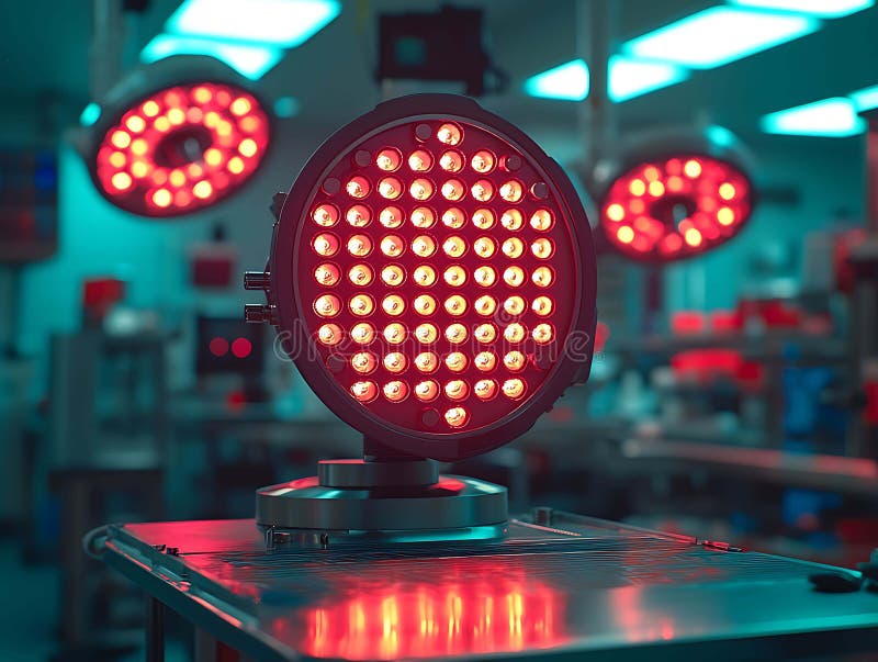 Intense Red Surgical Light Dominates this Image, Showcasing Advanced ...