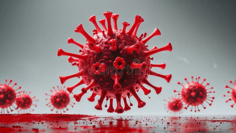 Intense Red Viral Outbreak Representation Stock Photo - Image of rough ...