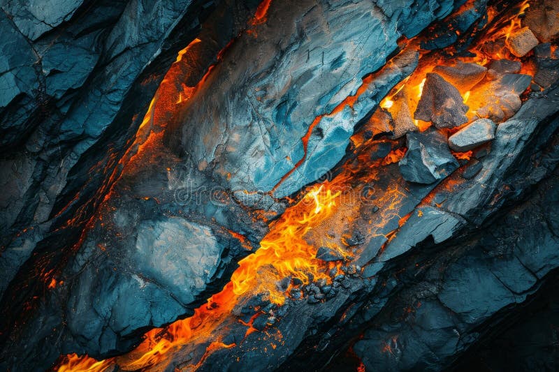 Intense Rocks Fire Explosion. Generate Ai Stock Illustration ...