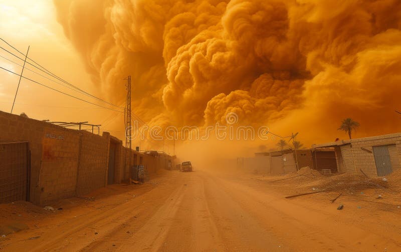 Intense Sandstorm Rapidly Advancing through a Residential Area ...
