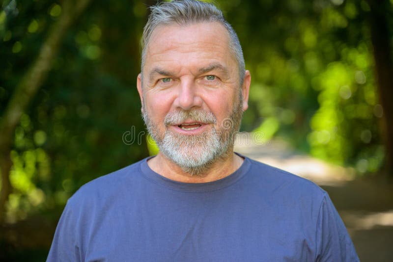 Intense Senior Man Looking into the Camera Stock Photo - Image of ...