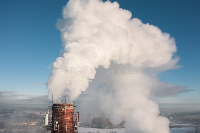 Intense Smoke Comes Out of the Boiler Room Pipe Stock Image - Image of ...
