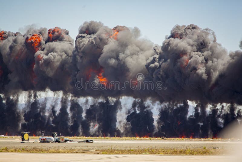 Intense Smoke and Fire from Munitions Explosion Stock Image - Image of ...