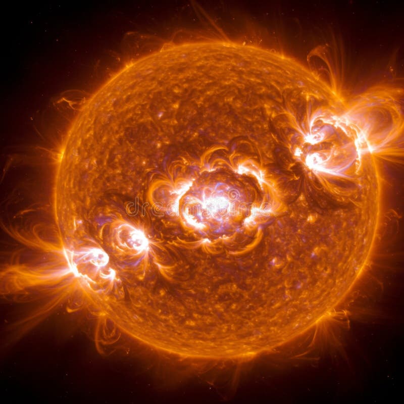 Intense Solar Flare Eruption Space Astronomy Stock Illustration ...