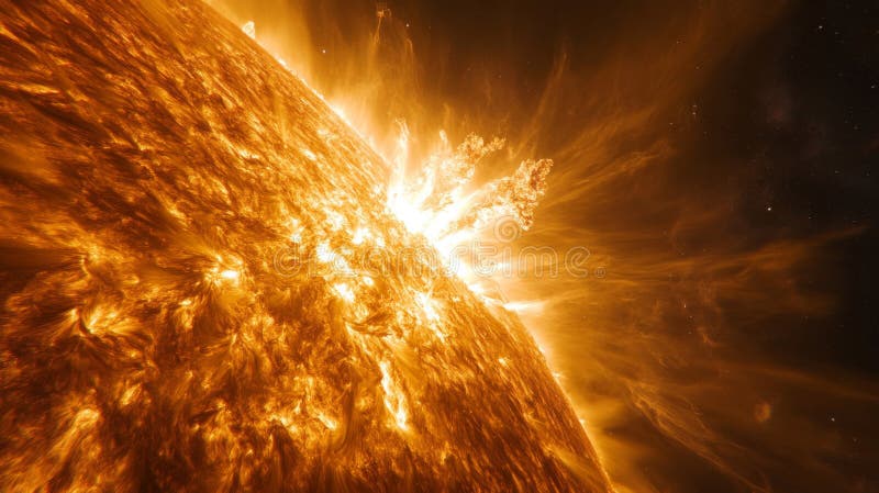Intense Solar Flare Eruption Space Phenomenon Stock Illustration ...