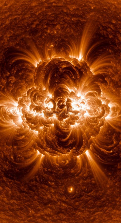 Intense Solar Flares and Plasma Eruption Stock Illustration ...