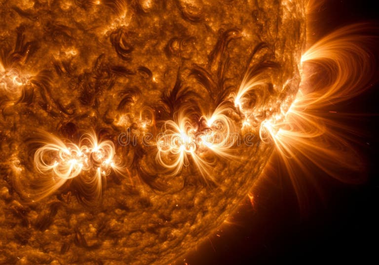 Intense Solar Flares and Plasma Eruptions Stock Illustration ...