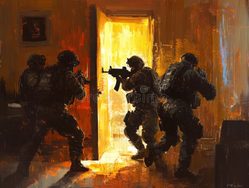 Intense Special Forces Operation: Breaking Down the Door Stock ...