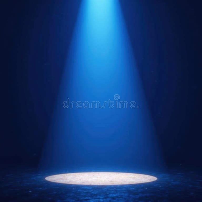 Intense Spotlight Beams Pierce Royal Blue Backdrop, Celestial, Dramatic ...