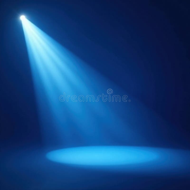 Intense Spotlight Beams Pierce Royal Blue Backdrop, Focused Light ...