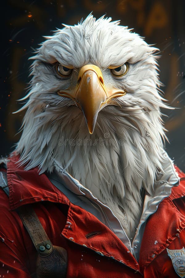 Intense Stare of a Bald Eagle. Created by Generative Artificial ...