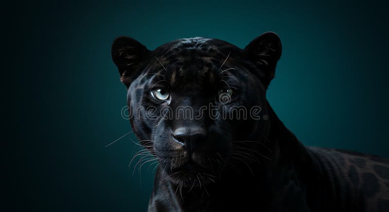 Intense Stare of a Majestic Black Panther in the Shadows - Generated ...