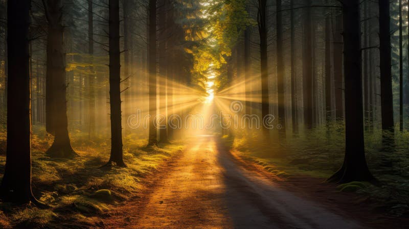 Intense Sun with Lots of Long Sunrays Shining in the Middle of a ...