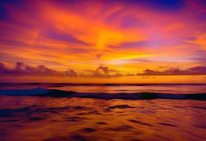 Intense Sunset that is Engaging with the Meaning of Life Stock ...