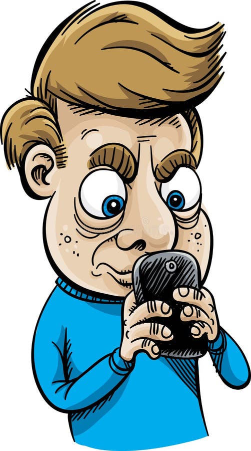 Intense Texting Man stock vector. Illustration of smartphone - 102031708