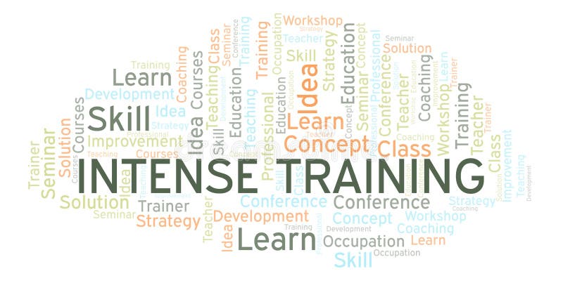 Intense Training Word Cloud. Stock Illustration - Illustration of ...