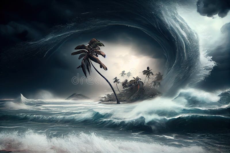 Intense Tropical Cyclone with Powerful Winds and Torrential Rain ...