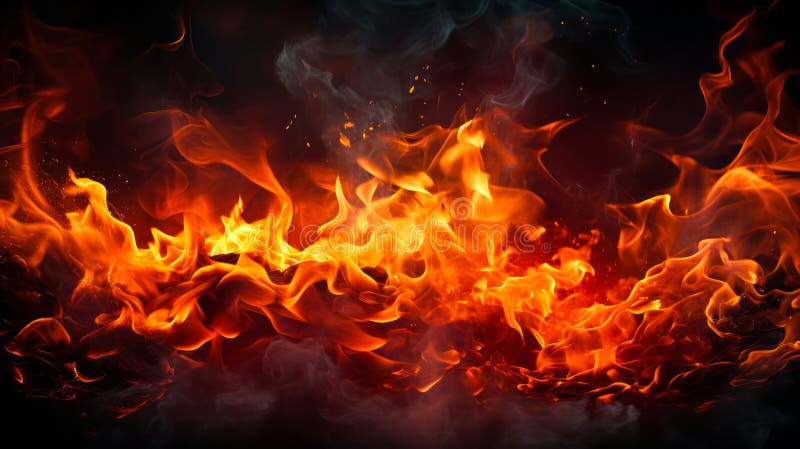 Intense and Vivid Flames Consuming the Darkness, Perfect for ...