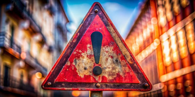 Intense Warning Sign a CloseUp of a Bold Red Exclamation Point ...