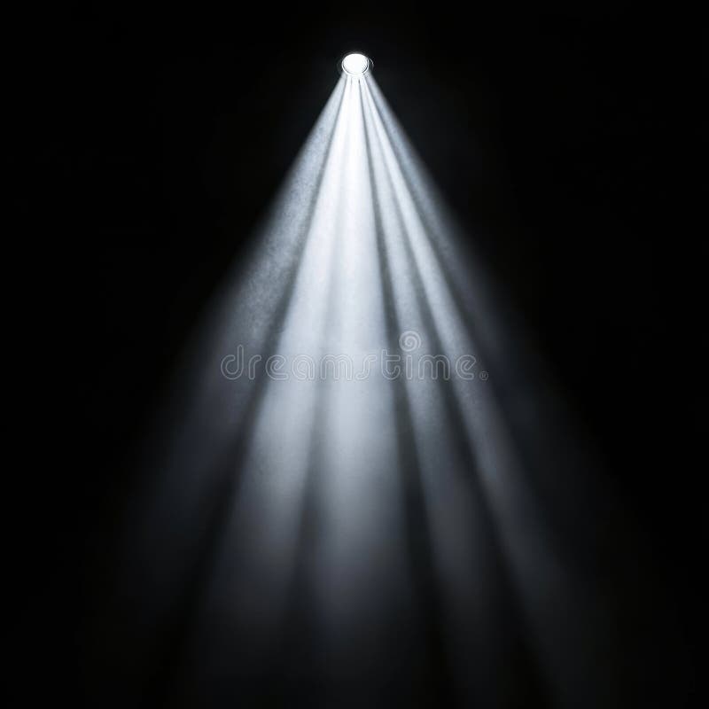 Intense White Beam Spotlights Creating Dramatic Contrast in Darkness ...