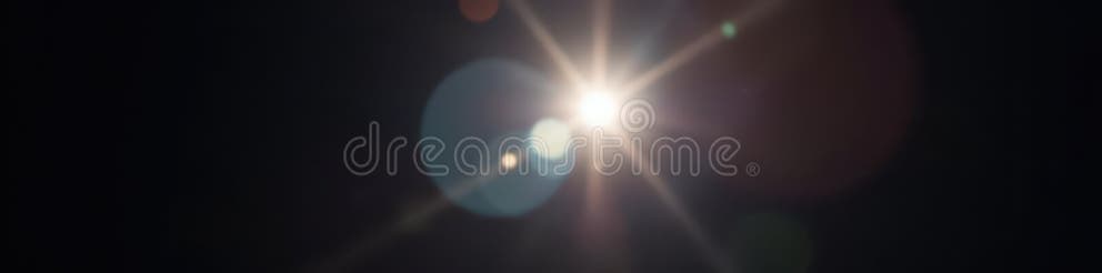 Intense White Lens Flare, Radiating Beams on Black Backdrop , Black ...