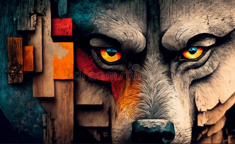 Intense wolf stock illustration. Illustration of menacing - 267836507