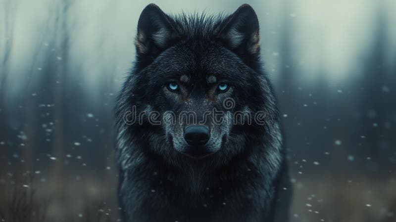Intense Wolf Staring into the Camera - Generative Ai Stock Illustration ...