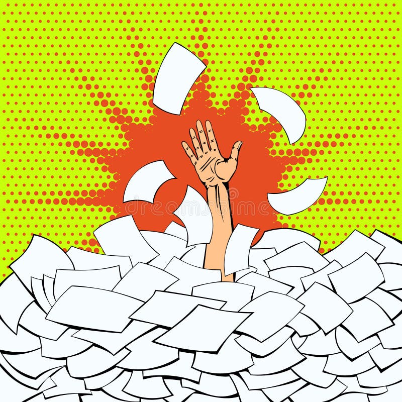 Intense Work of the Office Worker. Stock Vector - Illustration of paper ...